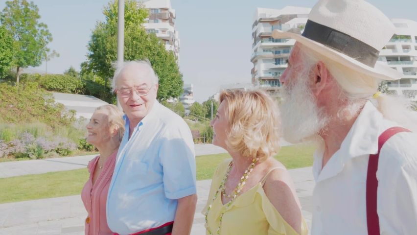 footage group seniors outoor old buddies Stock Footage Video (100% ...