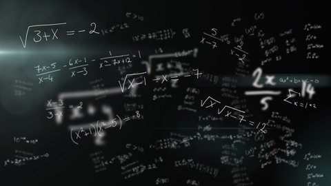 Animation Handwritten Mathematical Equations Moving Over Stock Footage ...
