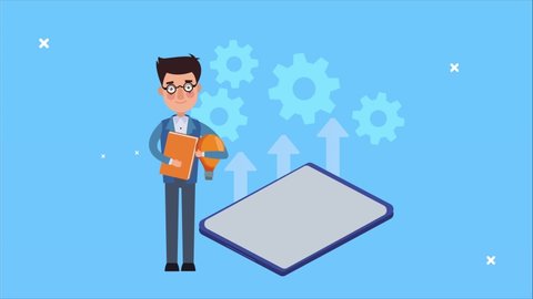 Competitive Process Business Business Man Woman Stock Vector (Royalty ...