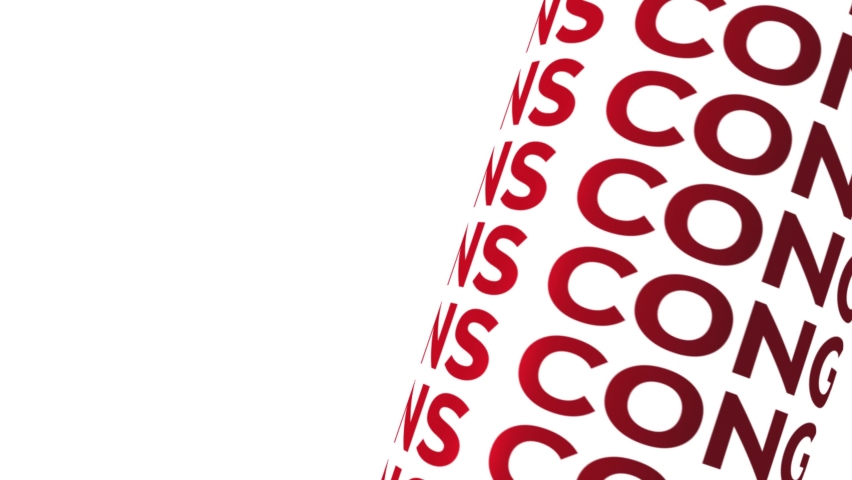 congratulations red color 3d text cylinder Stock Footage Video (100% ...