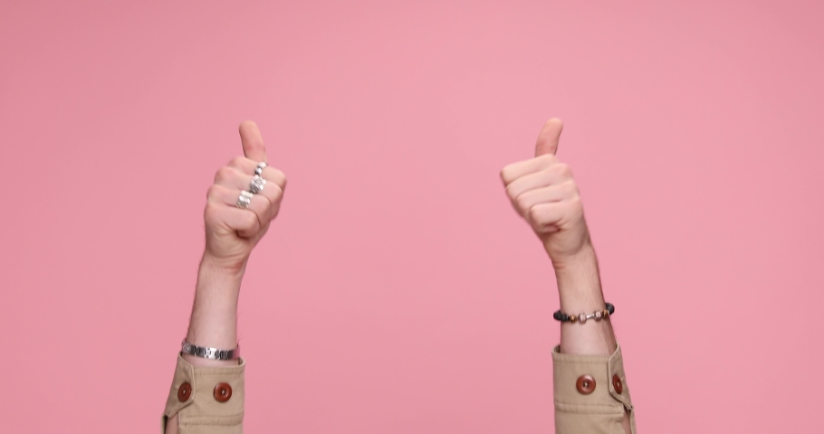 Two Arms Showing Palms Pointing Camera Stock Footage Video (100% ...