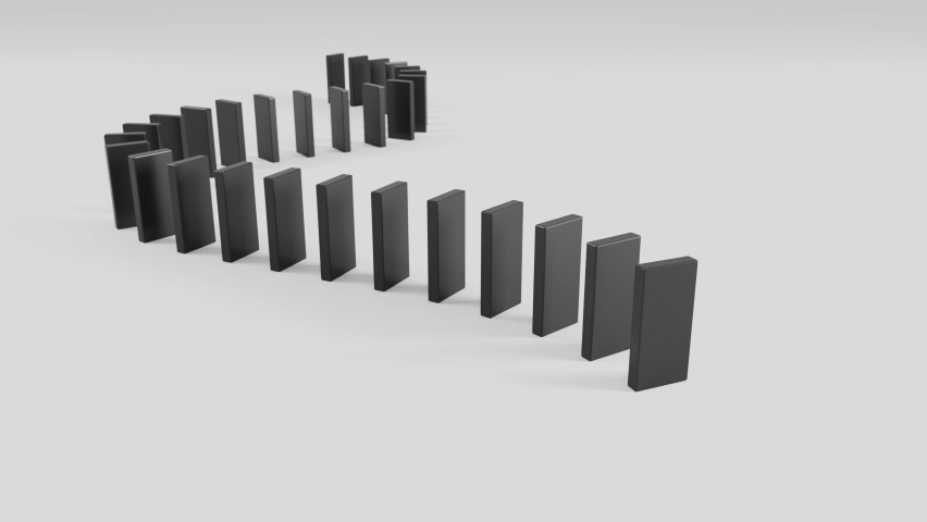 falling dominoes chain reaction built figure Stock Footage Video (100% ...