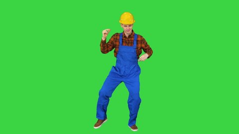 Dancing Young Engineer Helmet After Work Stock Footage Video (100% ...