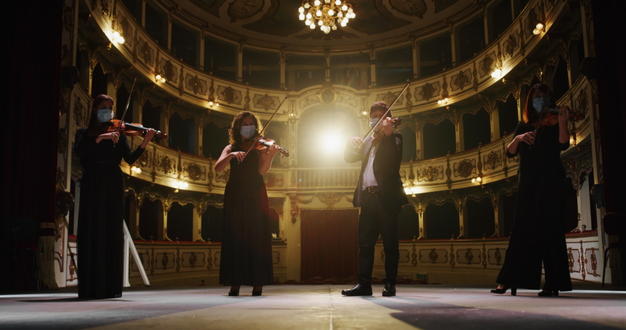 Cinematic Shot of Symphony Orchestra Stock Footage Video (100% Royalty ...