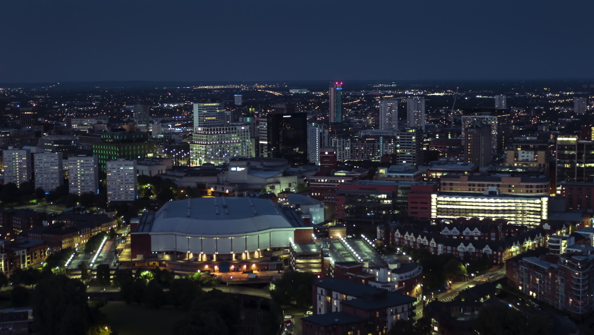 aerial view shot birmingham uk united Stock Footage Video (100% Royalty ...