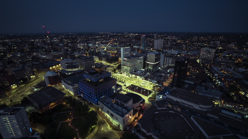 aerial view shot birmingham uk united Stock Footage Video (100% Royalty ...
