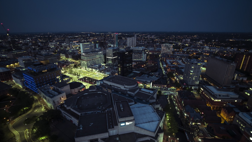 aerial view shot birmingham uk united Stock Footage Video (100% Royalty ...