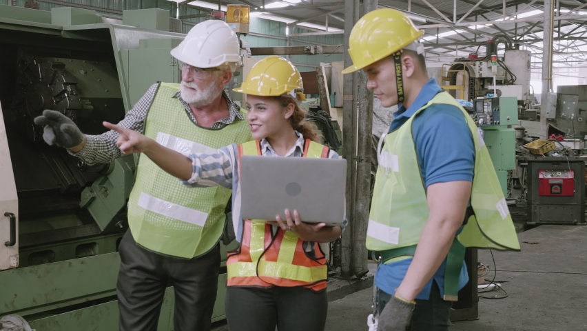 group team engineer meeting industrial factory Stock Footage Video (100 ...