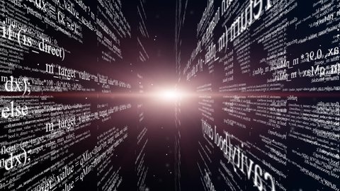 Blocks Program Code Flying Virtual Space Stock Footage Video (100% ...