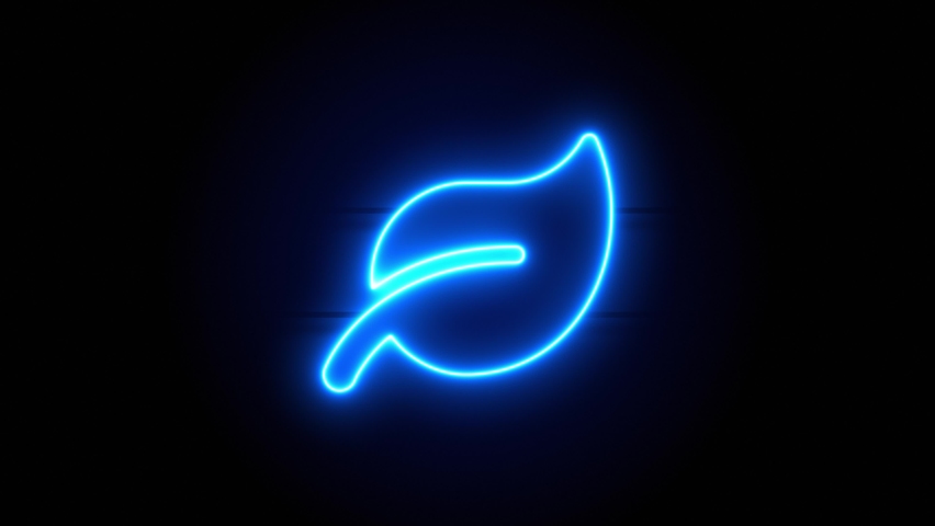 Leaf Neon Sign Appear in Stock Footage Video (100% Royalty-free ...