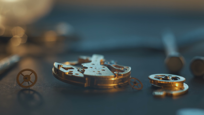 Mechanical Watch Assembly Watchmakers Workshop Many Stock Footage Video ...