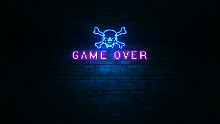 game over skull neon light sign Stock Footage Video (100% Royalty-free ...
