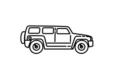 4x4 Off Road Line Art Stock Vector (Royalty Free) 1296739201