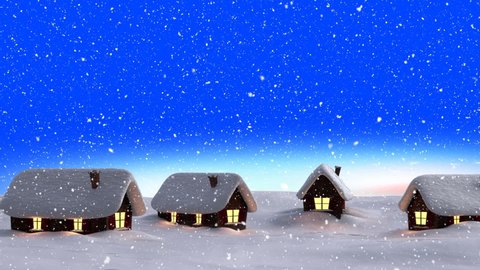 Digital Animation Snow Falling Over Multiple Stock Footage Video (100% ...