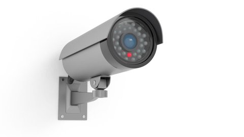 Gray Cctv Camera On Moving Filming Stock Footage Video (100% Royalty ...