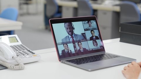 Video Conferencing Concept Video Call Telemeeting Stock Footage Video ...