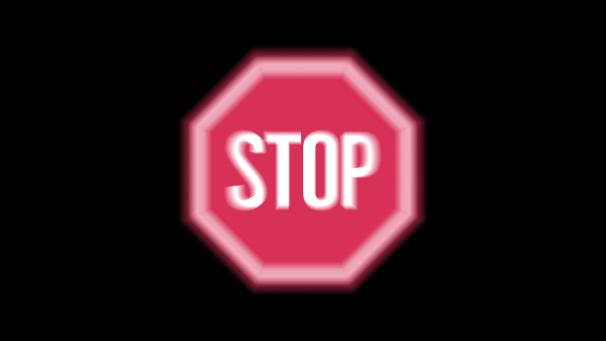 Stop Sign Animation On Transparent Background: video stock (100% ...