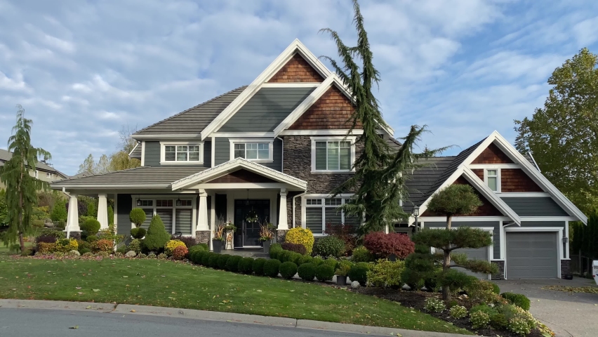 houses fall foliage suburb vancouver still Stock Footage Video (100% ...