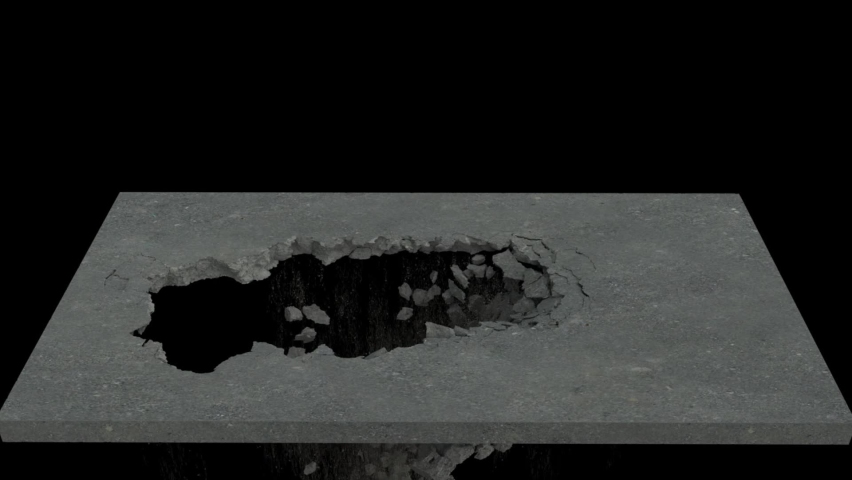 floor collapsing after being broken detailed Stock Footage Video (100% ...