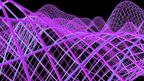 Purple Wireframe Wave Loop 4k 3d Stock Footage Video (100% Royalty-free ...