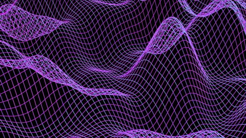 Purple Wireframe Wave Loop 4k 3d Stock Footage Video (100% Royalty-free ...