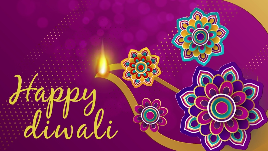 Deepavali Greetings Rotating Flower Hand Written Stock Footage Video ...