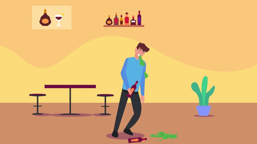 drunk man animation throw on floor Stock Footage Video (100% Royalty ...