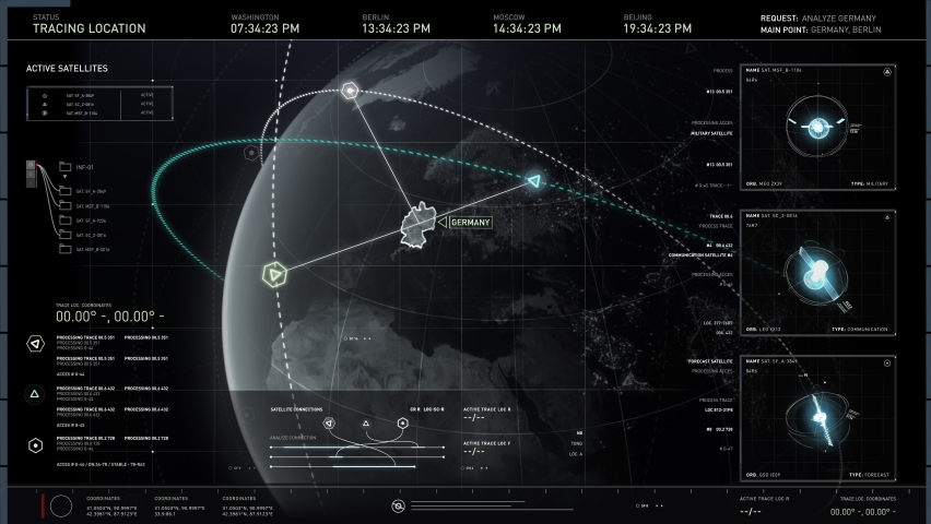 modern spy technology scanning tracking location Stock Footage Video ...