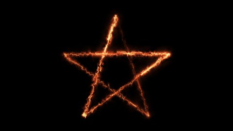 Burning Pentagram Symbol On Alpha Channel Stock Footage Video (100% ...