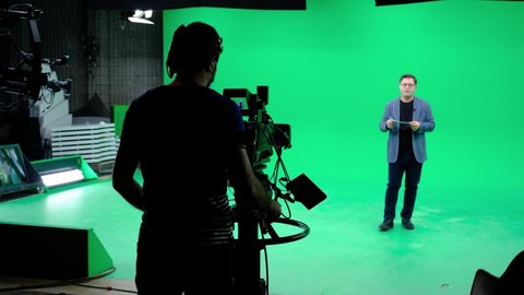 professional tv camera standing live news Stock Footage Video (100% ...