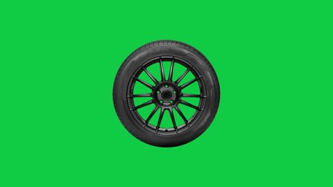 Green Screen Tire Rotation Seamless Loop Stock Footage Video (100% ...