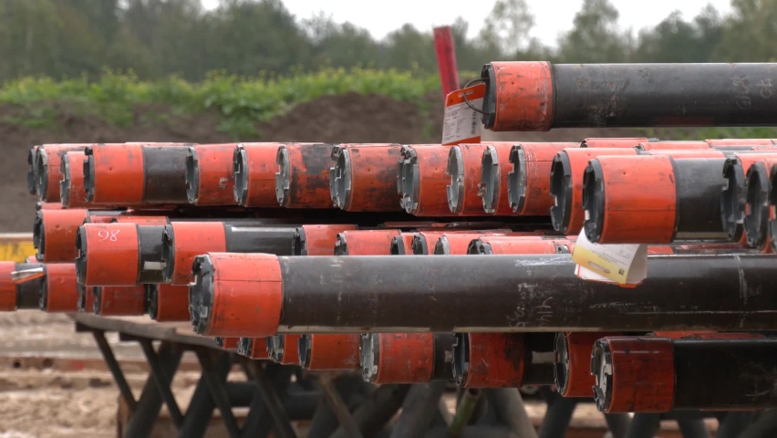 drill pipe stacked on deck oilfield Stock Footage Video (100% Royalty ...