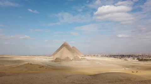 Aerial View Giza Pyramids Landscape Historical Stock Footage Video (100 ...