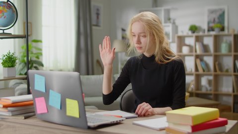 Young Beautiful Woman Learning Sign Language Stock Footage Video (100% ...
