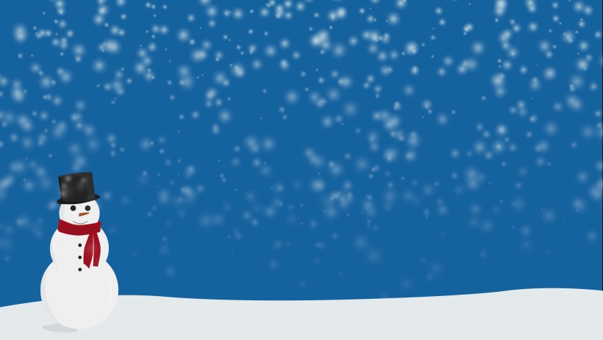 animation snow falling on snowman black Stock Footage Video (100% ...