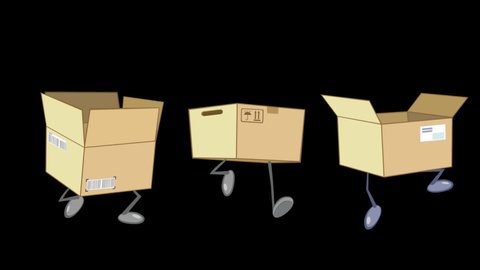 Running Boxes Loop Cycle Animation Stock Footage Video (100% Royalty ...
