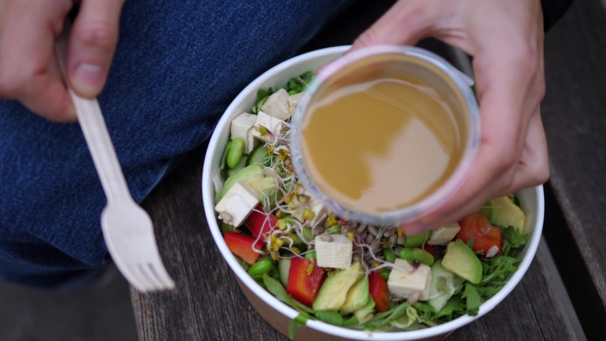 top view hand dressing raw vegan Stock Footage Video (100% Royalty-free ...