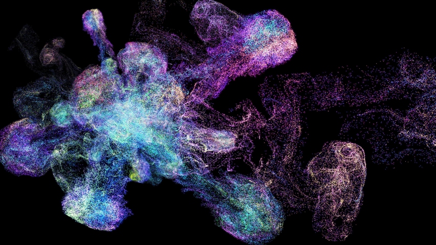 colorful explosion fluid ink particles super Stock Footage Video (100% ...