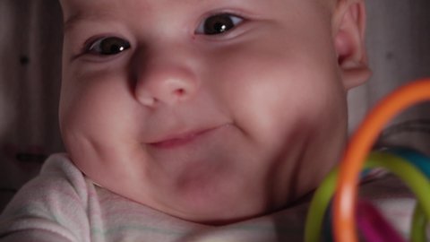 little girl staring camera smiling Stock Footage Video (100% Royalty ...