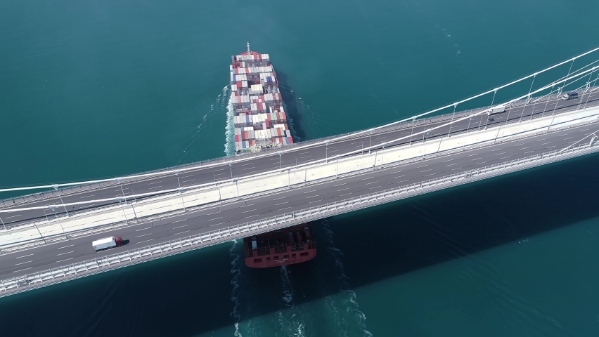 Ship Under Bridge Stock Video Footage - 4K and HD Video Clips ...