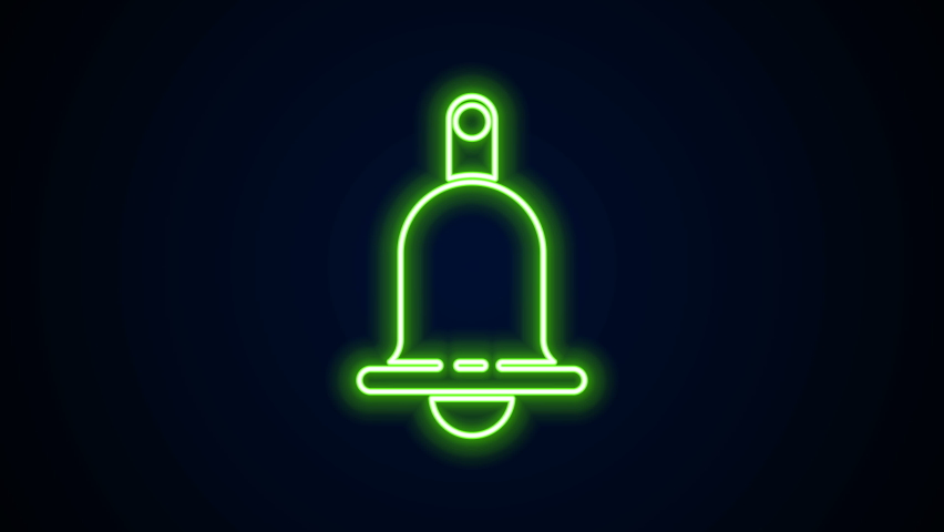 Glowing Neon Line Ringing Bell Stock Footage Video (100% Royalty-free ...