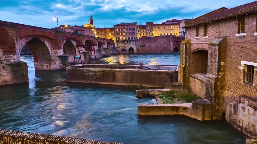 albi pont vieux old bridge medieval Stock Footage Video (100% Royalty ...