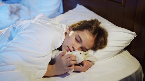 pretty teenage girl naps bed plush Stock Footage Video (100% Royalty ...