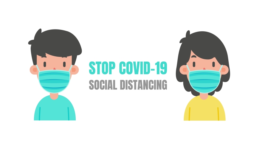 2d animation cartoon people wearing masks Stock Footage Video (100% ...