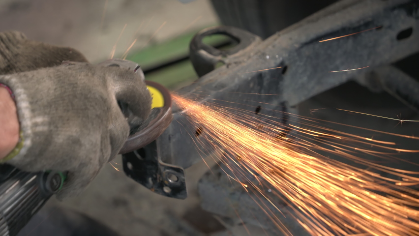 Electric Wheel Grinding On Chassis Stock Footage Video (100% Royalty ...