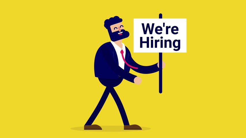 we're hiring animation - funny cartoon Stock Footage Video (100% ...