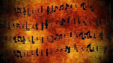 Sheet Music Notes Motion Loop Vintage Stock Footage Video (100% Royalty ...