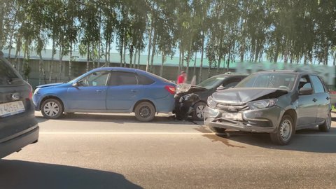 Collision Crash Accident Multiple Car Pileup Stock Footage Video (100% ...