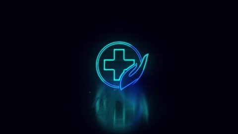 Health Neon Sign Light On Black Stock Footage Video (100% Royalty-free ...