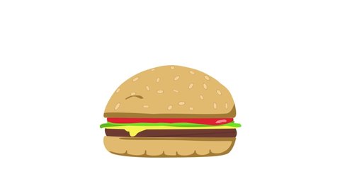 Cartoon Burger 2d Animation Layers Burger Stock Footage Video (100% ...